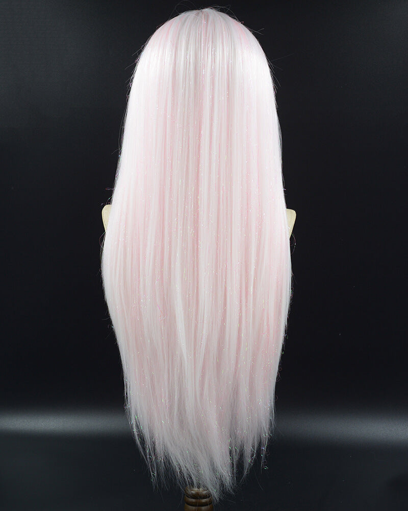 Light Pink Tinsel Synthetic Lace Front Wig WW682 – Weekendwigs