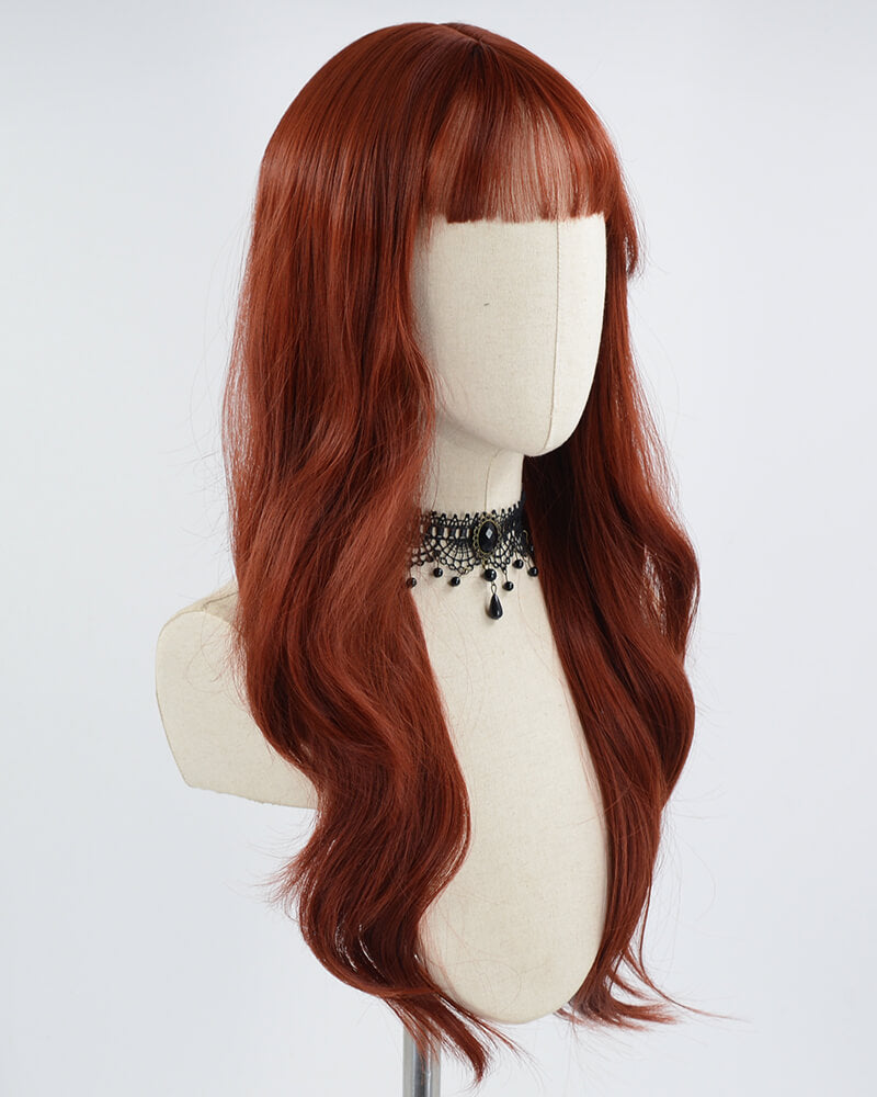 Long Red Wavy Synthetic Wig HW327 – Weekendwigs