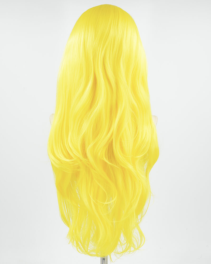 Weekendwigs New Long Straight Hairstyle Yellow Hair Color Synthetic ...