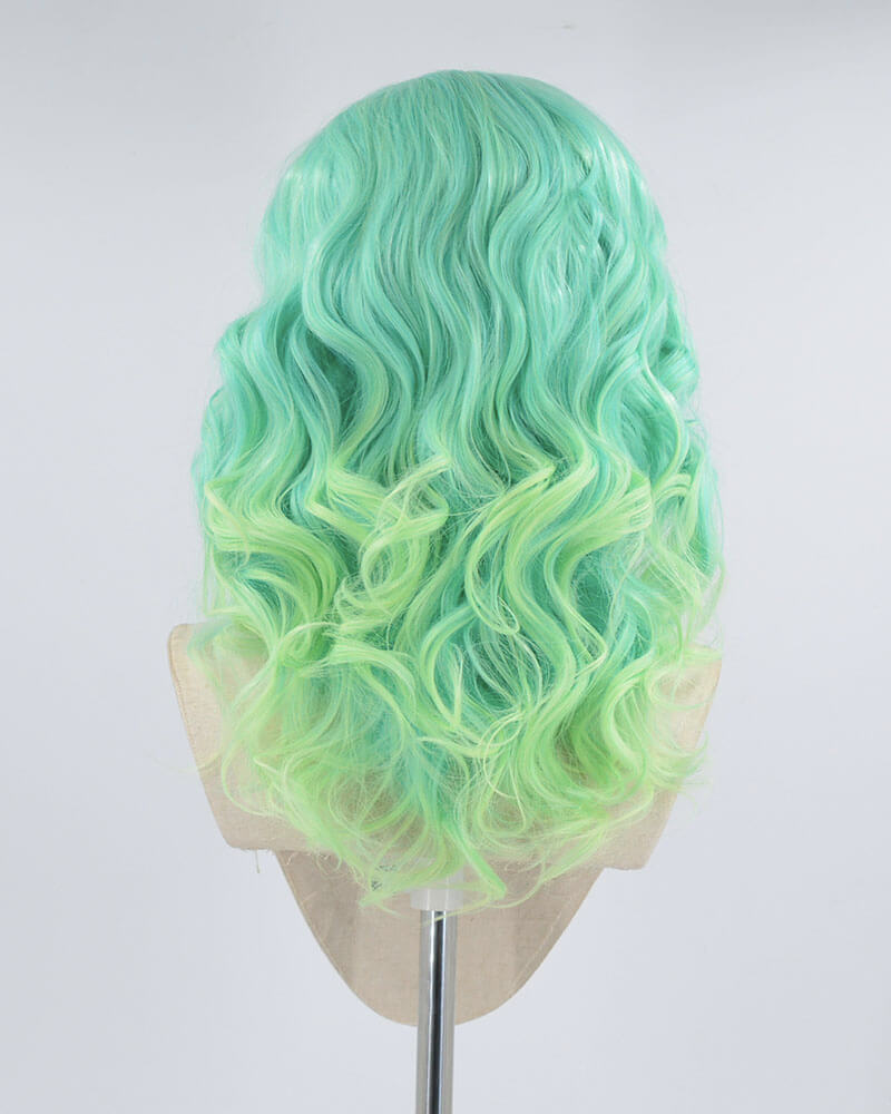 Mint Green Wavy Synthetic Lace Front Wig WW408 – Weekendwigs