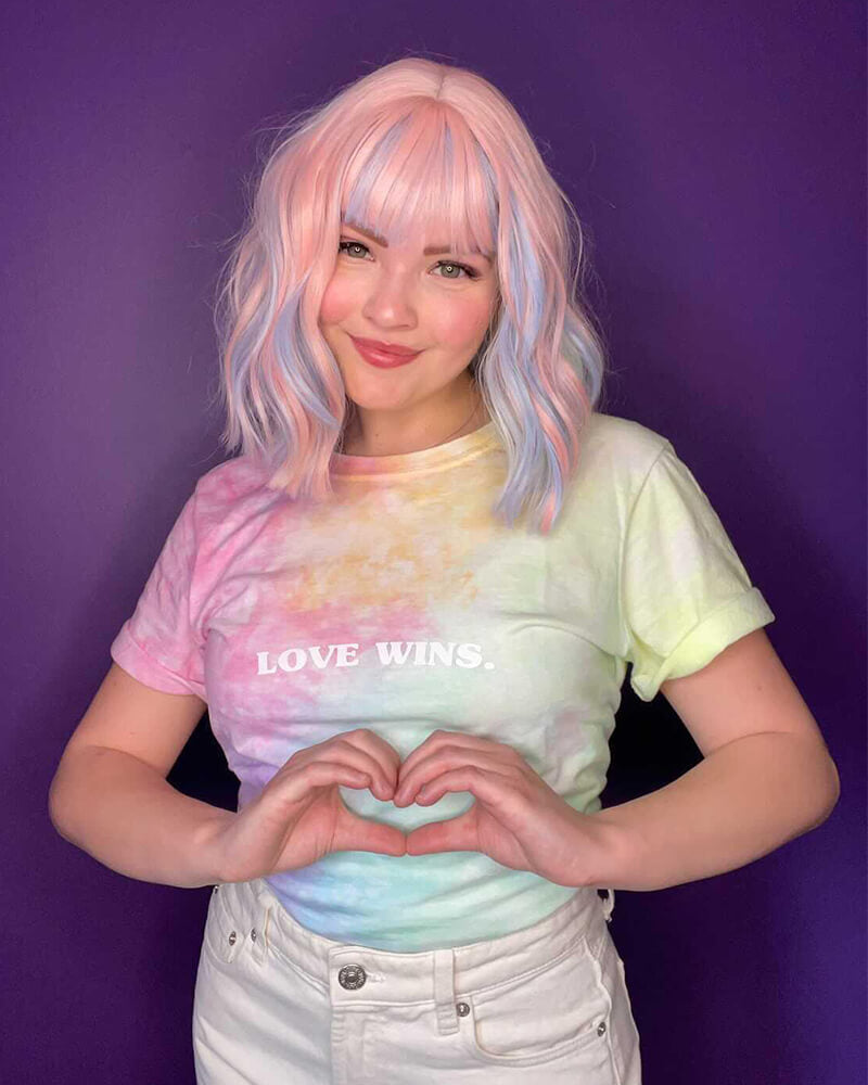 Short Rainbow Hard Front Wig HW003 – Weekendwigs